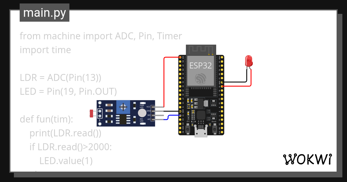 光控灯模拟 Wokwi Esp32 Stm32 Arduino Simulator 