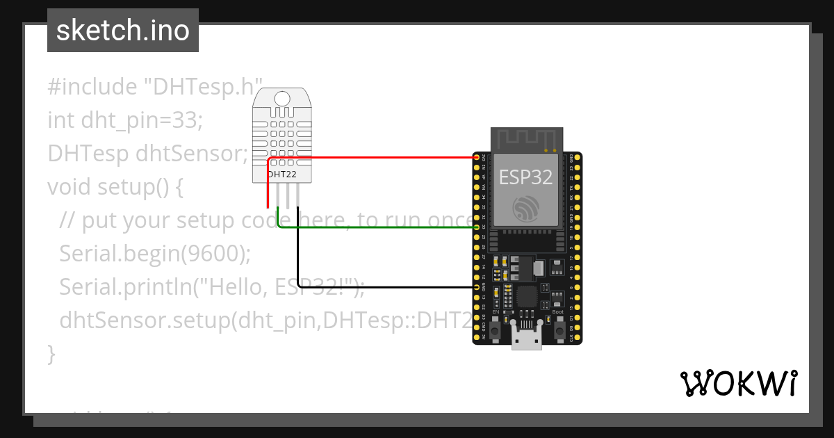 DHT demo - Wokwi ESP32, STM32, Arduino Simulator