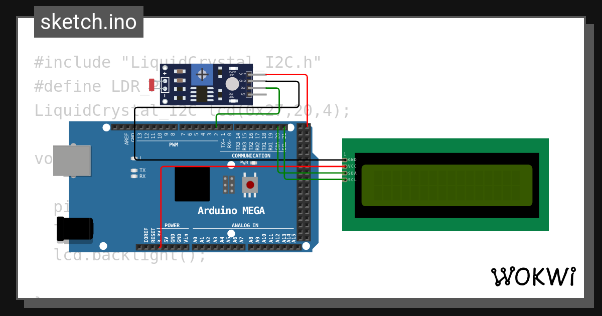 22012337 王志刚 Wokwi 光敏传感器 Wokwi Esp32 Stm32 Arduino Simulator