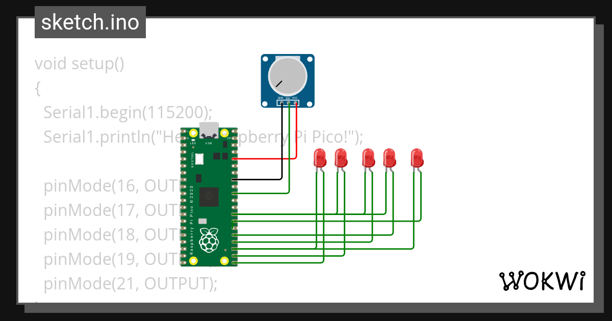 Controlling Multiple Leds With Potentiometer Wokwi Esp32 Stm32