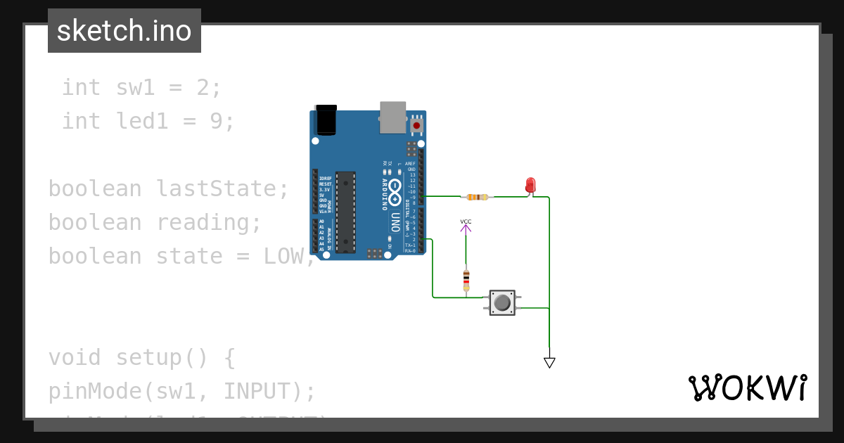 กดปุ่มติด กดปุ่มดับ Wokwi Esp32 Stm32 Arduino Simulator 