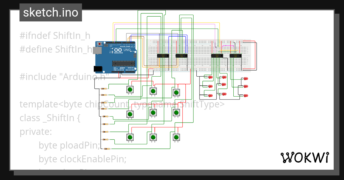 9x9 buttons-to-leds - Wokwi ESP32, STM32, Arduino Simulator