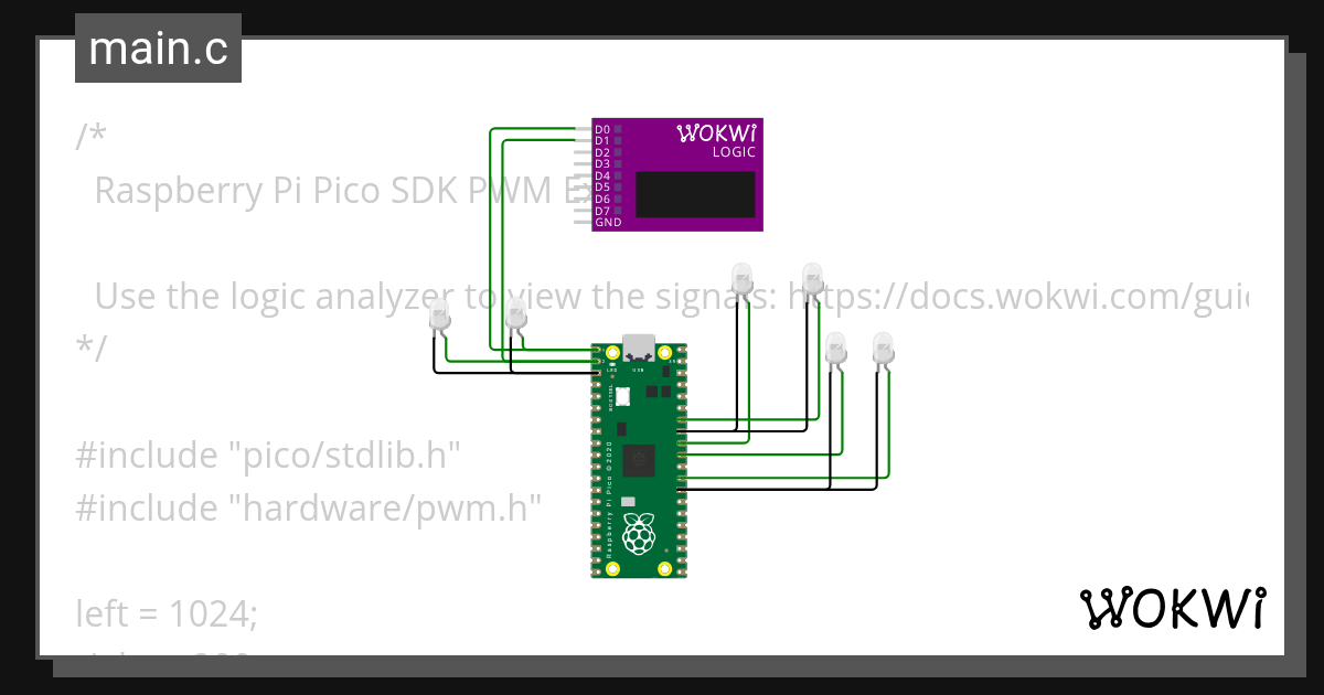 4 x PWM Motor Example Copy - Wokwi ESP32, STM32, Arduino Simulator