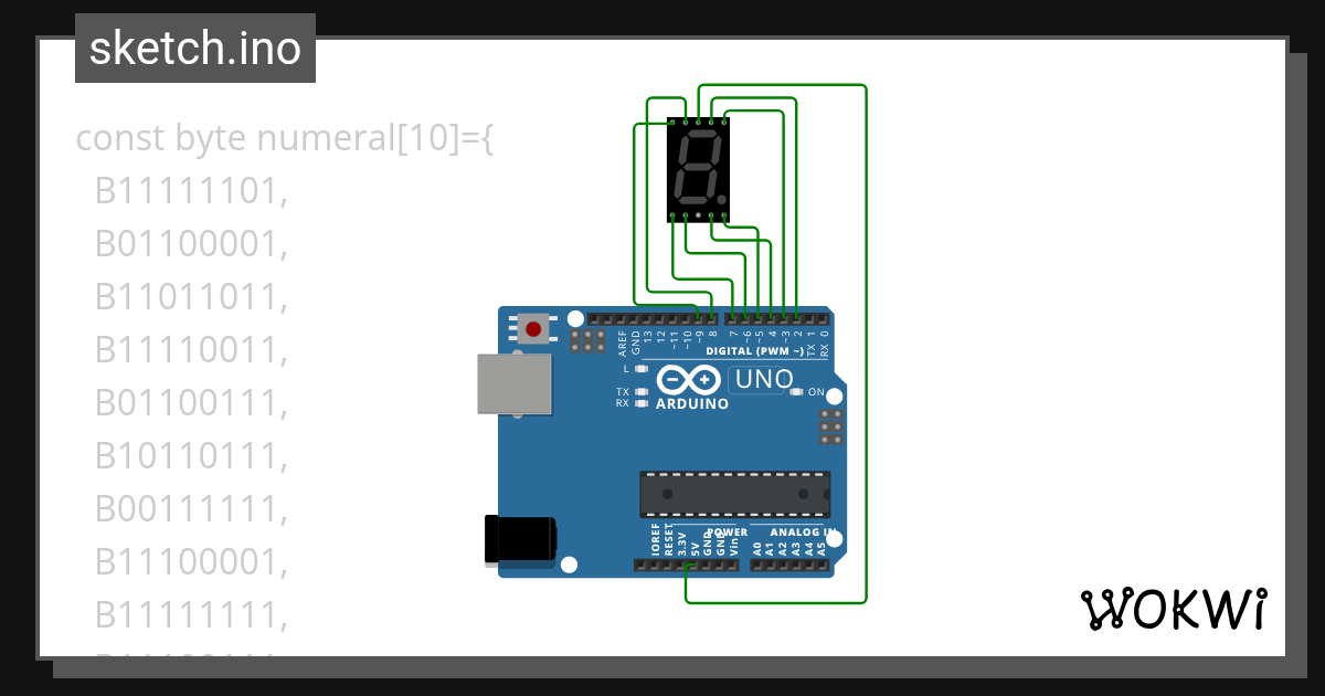 7segment Wokwi Esp32 Stm32 Arduino Simulator 0235