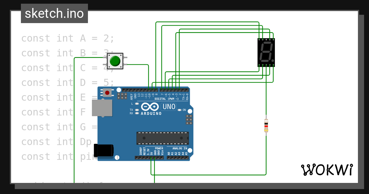 7segmen Wokwi Esp32 Stm32 Arduino Simulator 
