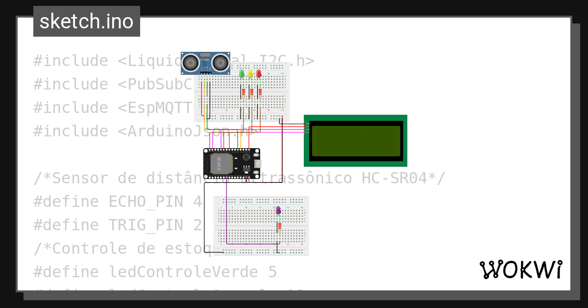 Estação Estoque Wokwi Esp32 Stm32 Arduino Simulator