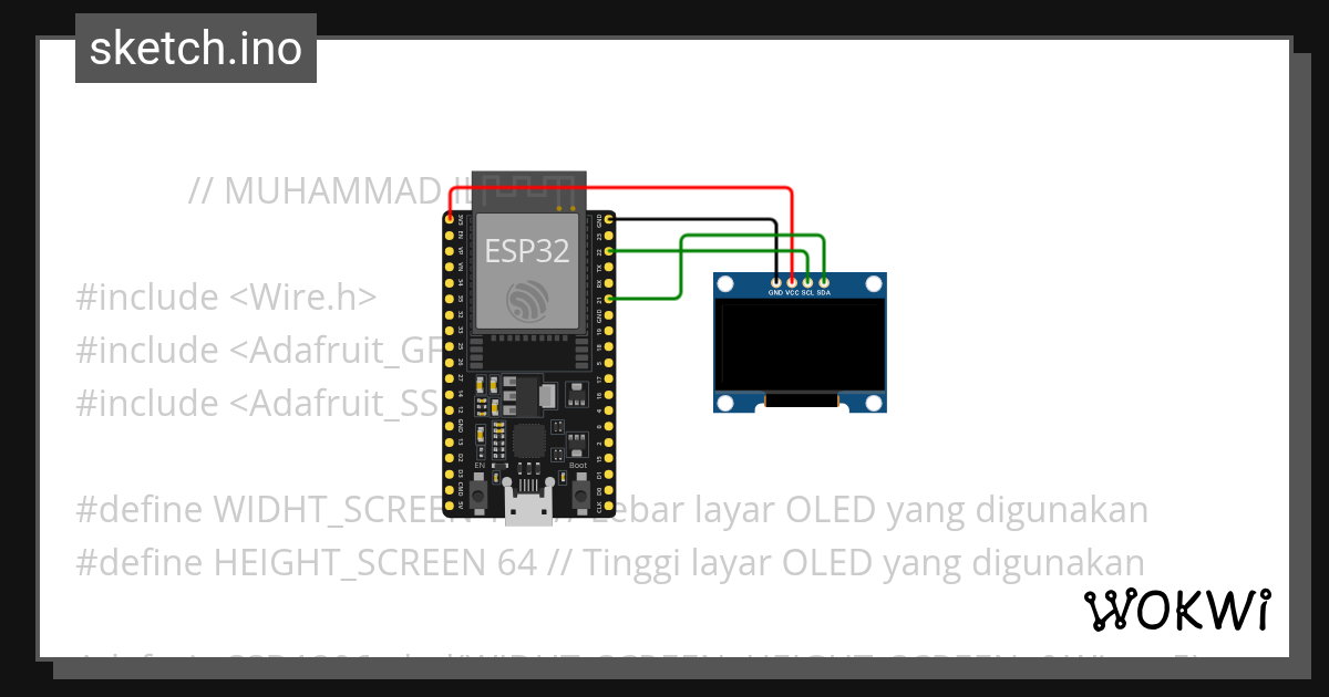 OLED Project - Wokwi ESP32, STM32, Arduino Simulator