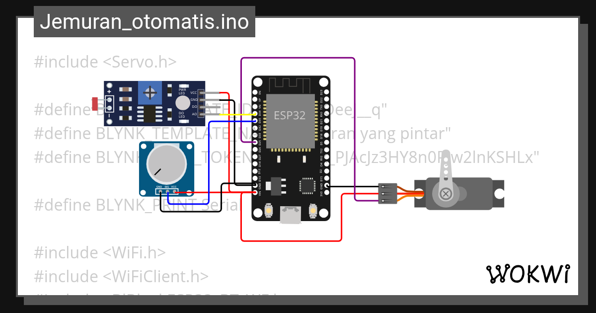 jemuran yang pintar - Wokwi ESP32, STM32, Arduino Simulator