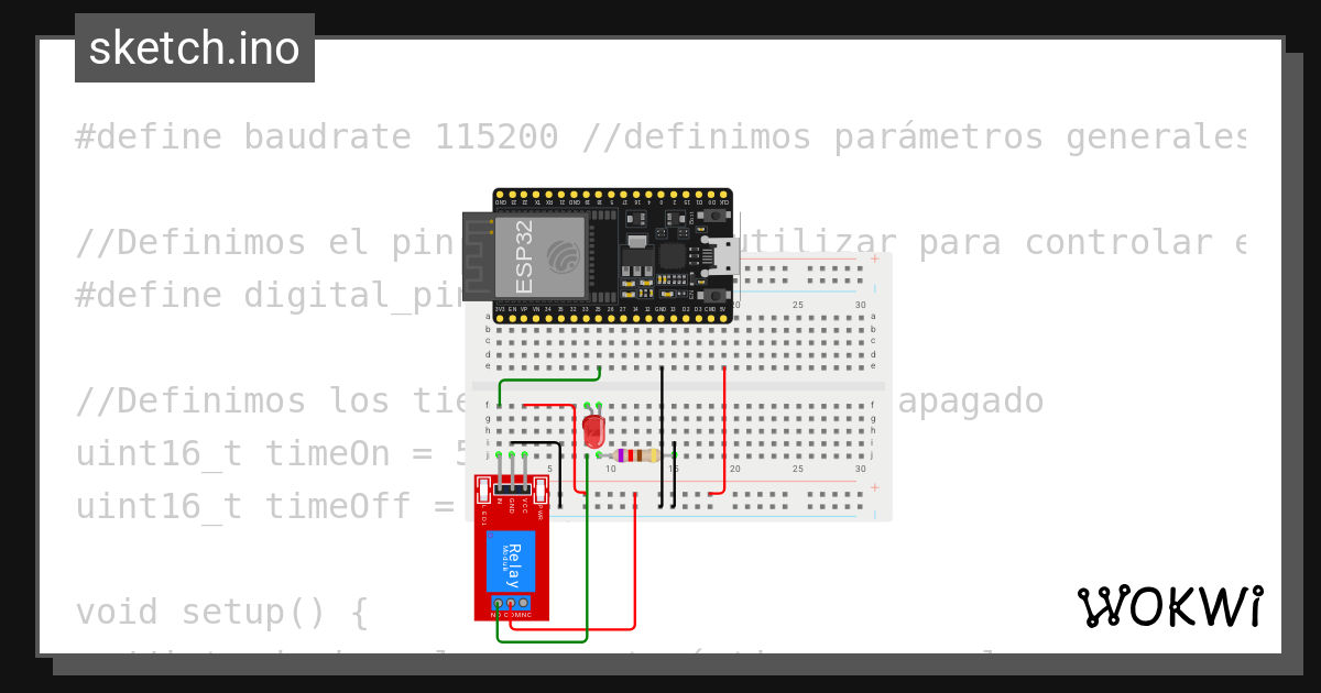 Onoff Led Relé Wokwi Esp32 Stm32 Arduino Simulator 6415