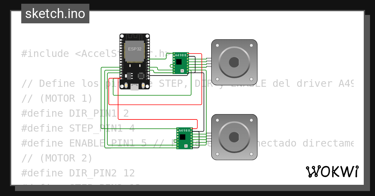 Secuencia 2 Motores Nema 26nov2023 Wokwi Esp32 Stm32 Arduino Simulator 9396