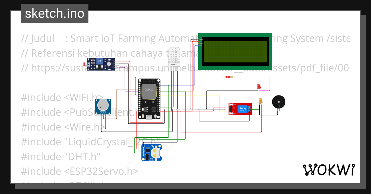 2210651037 Project Smart IoT Farming Automation and Monitoring System recode - Wokwi ESP32 ...