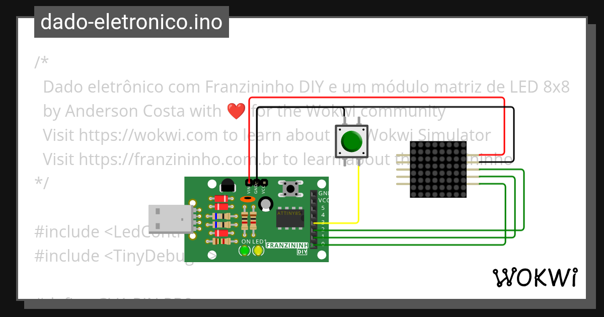 dado-eletronico.ino Copy - Wokwi ESP32, STM32, Arduino Simulator