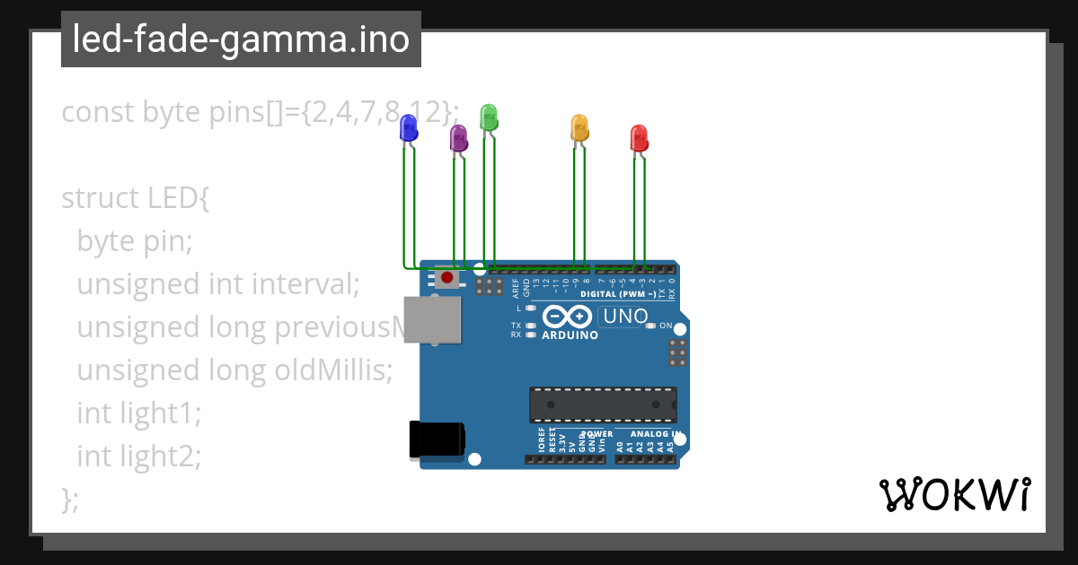 led-fade.ino Copy (8) - Wokwi ESP32, STM32, Arduino Simulator