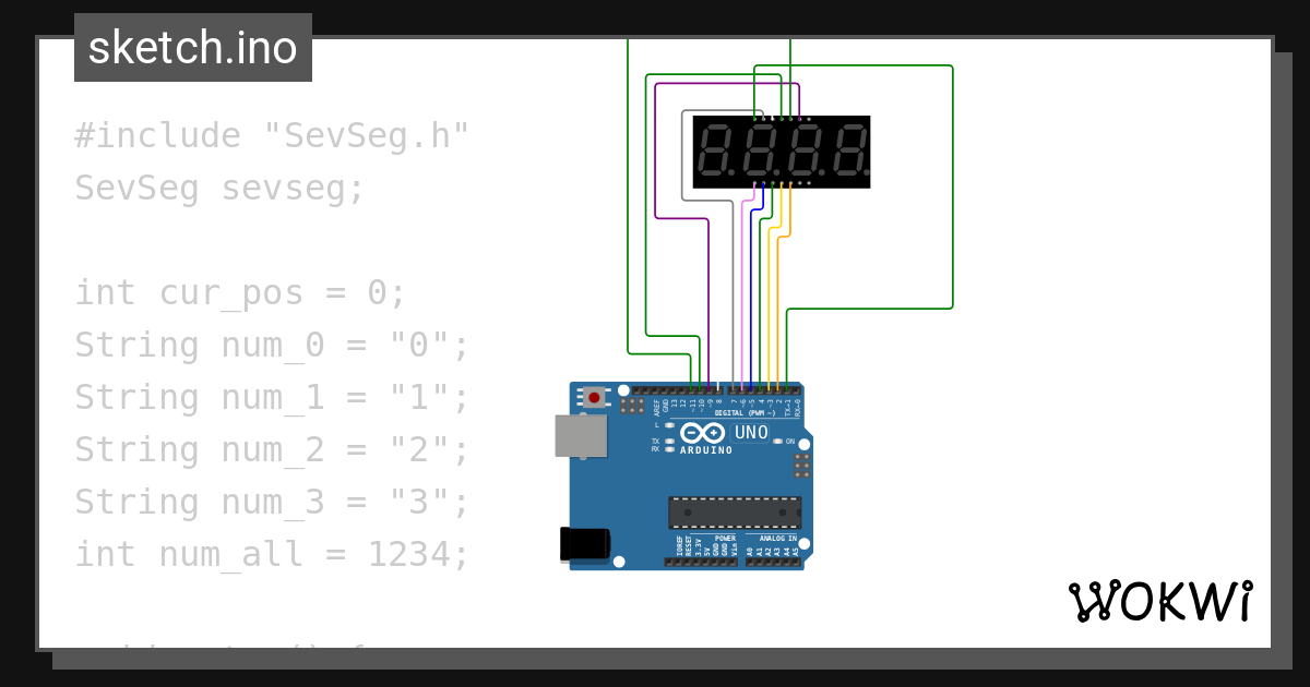 4dig7segment Displ Wokwi Esp32 Stm32 Arduino Simulator 4897