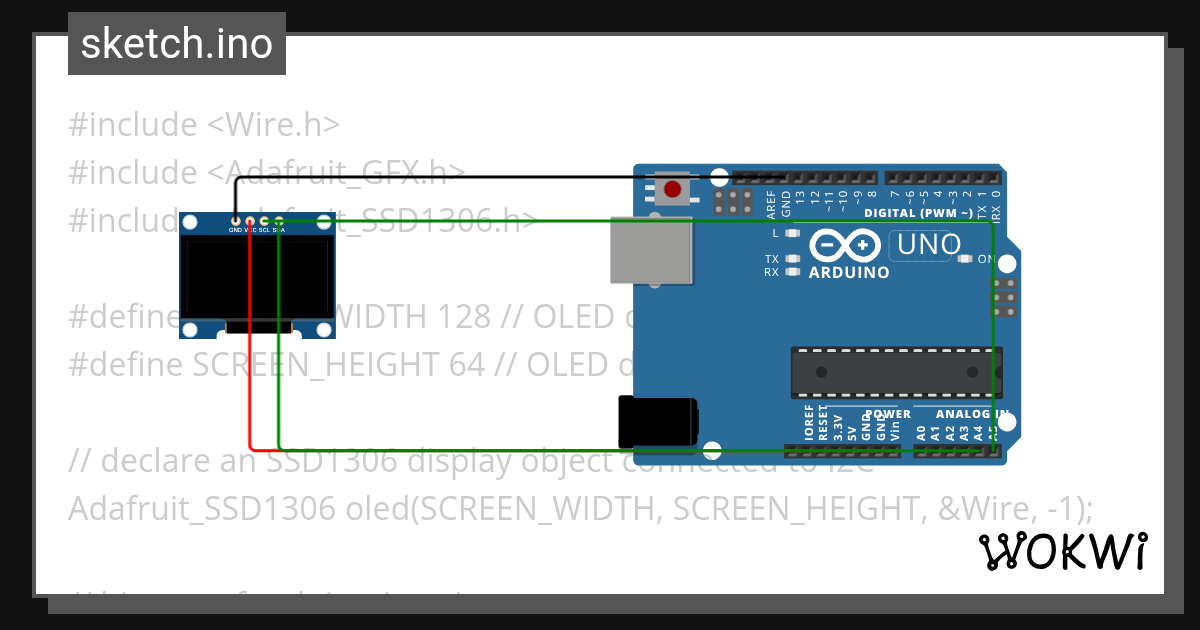 OLED DISPLAY - Wokwi ESP32, STM32, Arduino Simulator