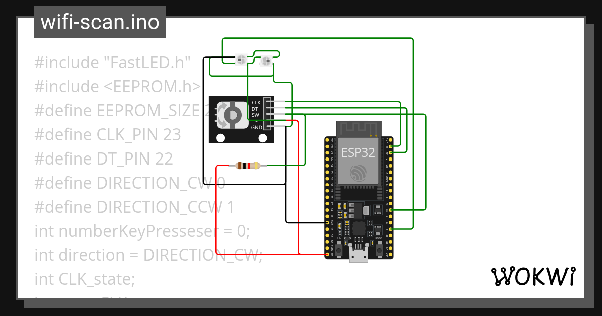 WS2812 ESPISRDEBOUNCE EEPROM - Wokwi ESP32, STM32, Arduino Simulator