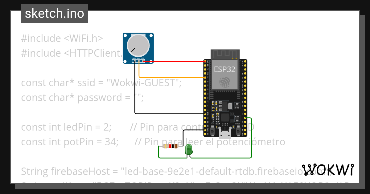 base datos led - Wokwi ESP32, STM32, Arduino Simulator