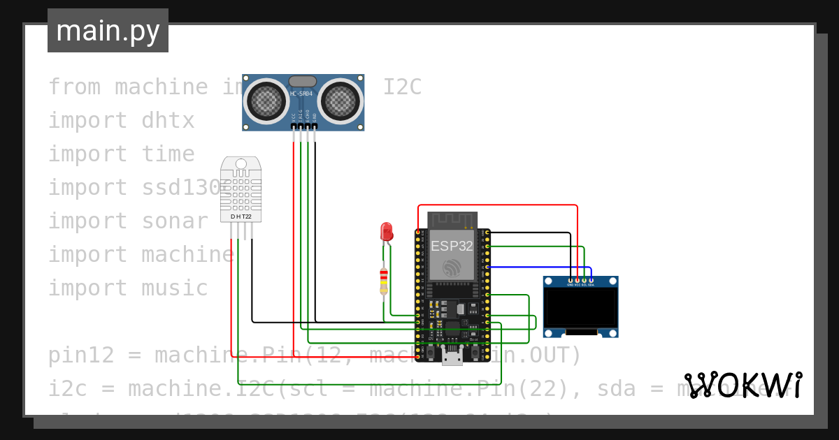Esp32 Micropython 超声波温度补偿 Copy Wokwi Esp32 Stm32 Arduino Simulator 5223