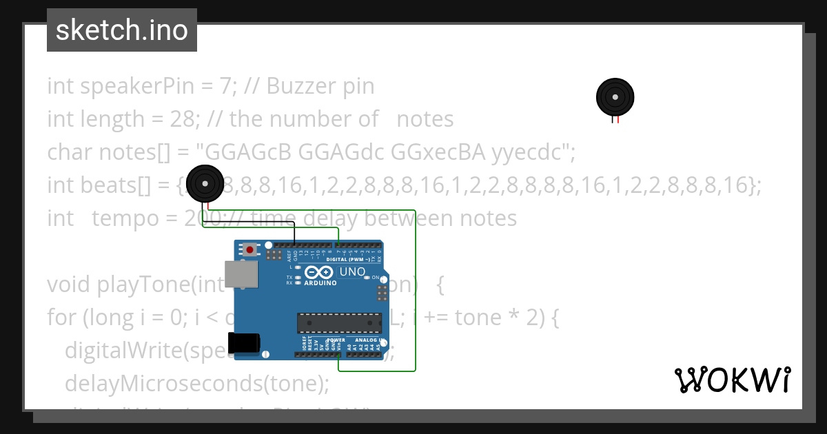 happy birthday - Wokwi ESP32, STM32, Arduino Simulator