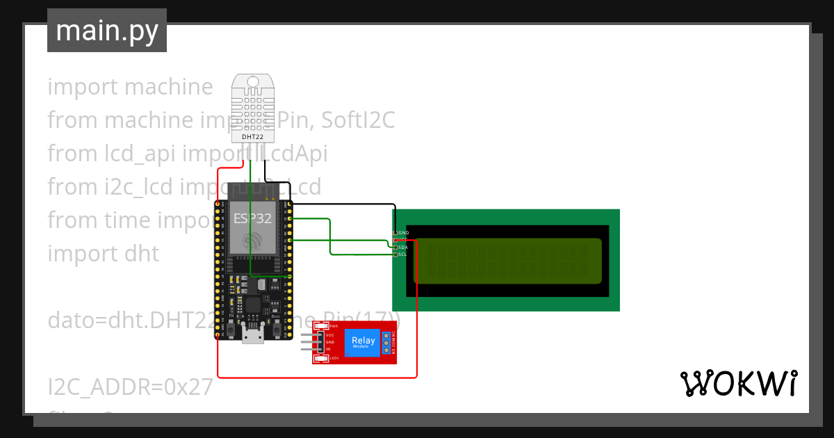 lcd y sensor Temporal - Wokwi ESP32, STM32, Arduino Simulator