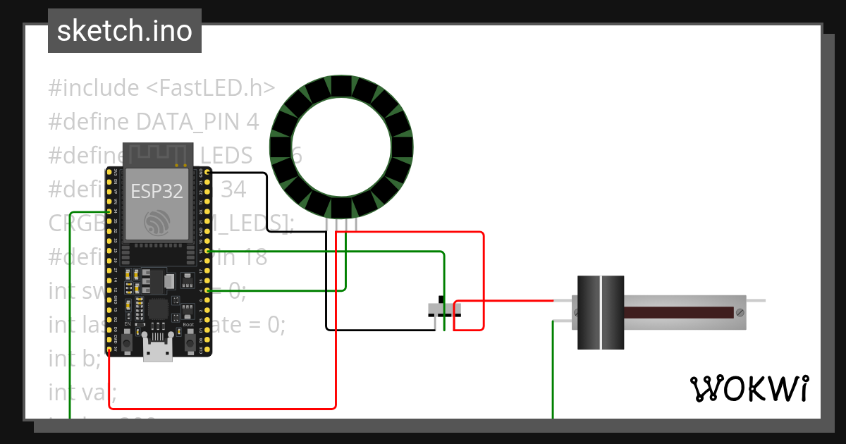 Fastled_and_pot - Wokwi ESP32, STM32, Arduino Simulator