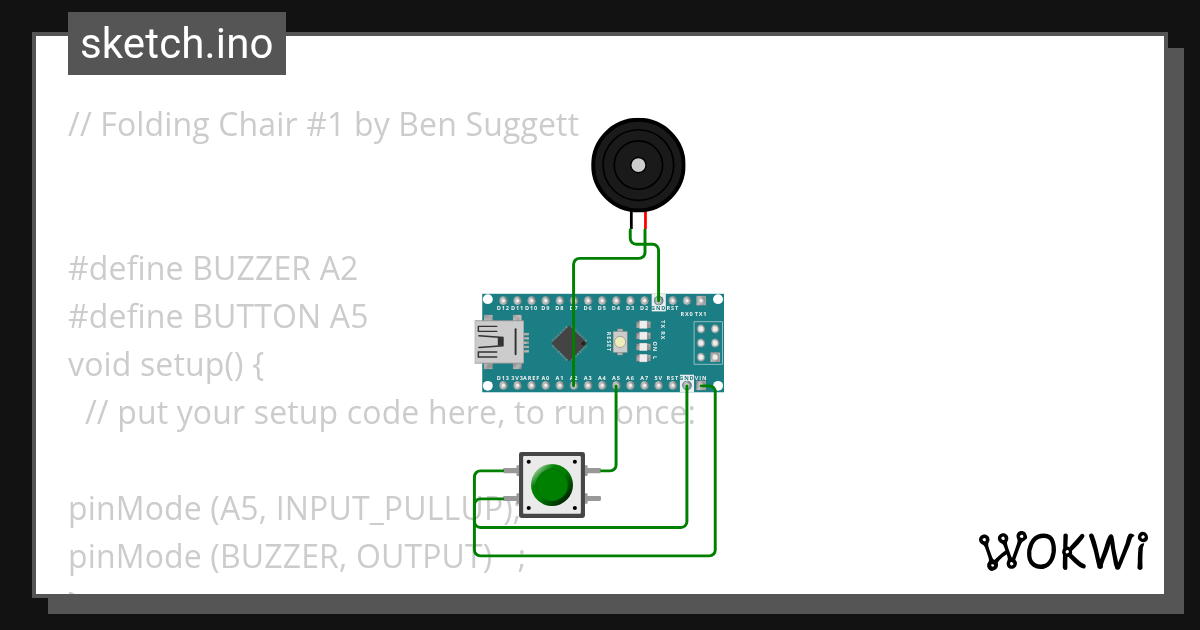 folding chair BUZZER - Wokwi ESP32, STM32, Arduino Simulator folding chair BUZZER - Wokwi ESP32, STM32, Arduino Simulator