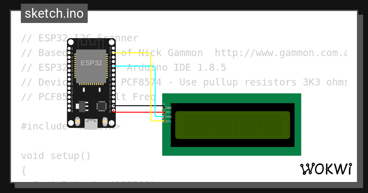 I2C LCDs default address - Wokwi ESP32, STM32, Arduino Simulator I2C LCDs default address - Wokwi ESP32, STM32, Arduino Simulator