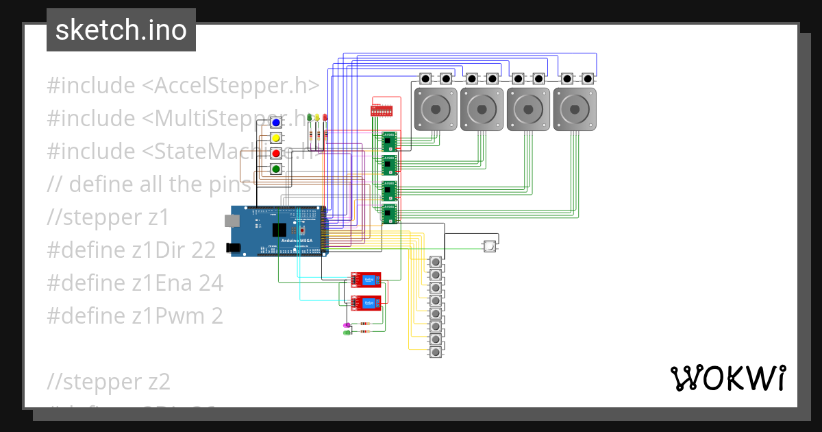 Gantry arm control with state machine - Wokwi ESP32, STM32, Arduino Simulator