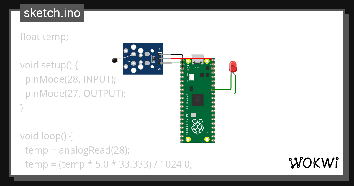 Temp Sensor Wokwi Esp32 Stm32 Arduino Simulator