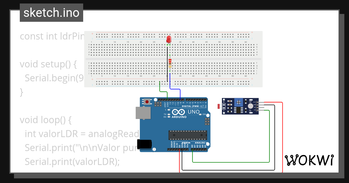 sensor ldr - Wokwi ESP32, STM32, Arduino Simulator