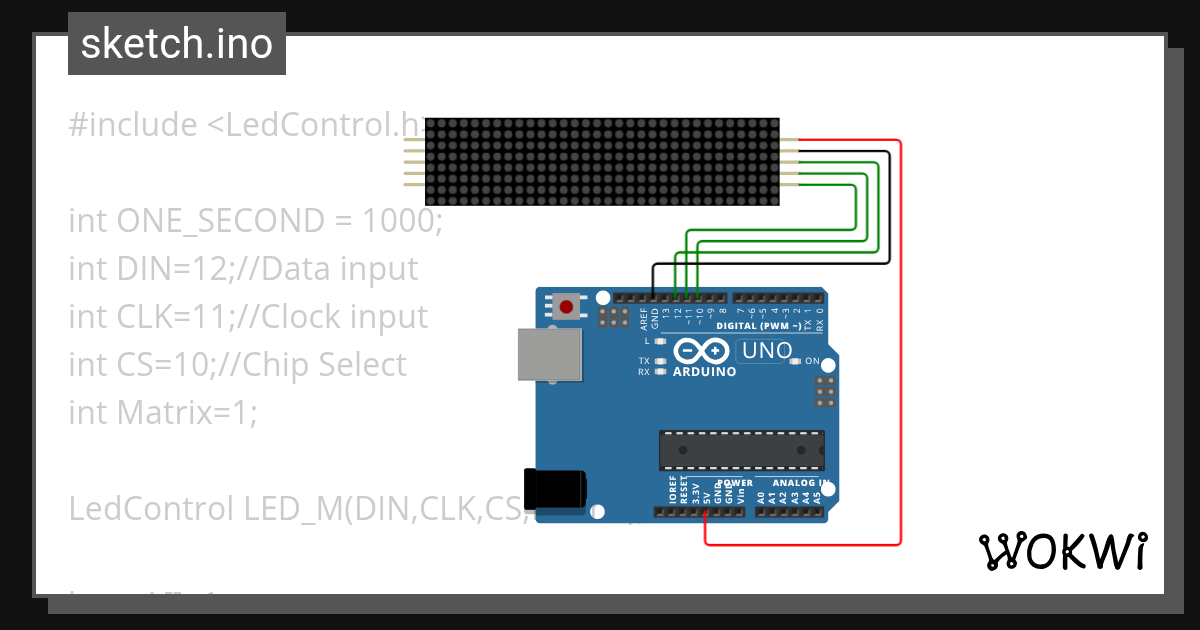 DOT MATRIX 1 - Wokwi ESP32, STM32, Arduino Simulator