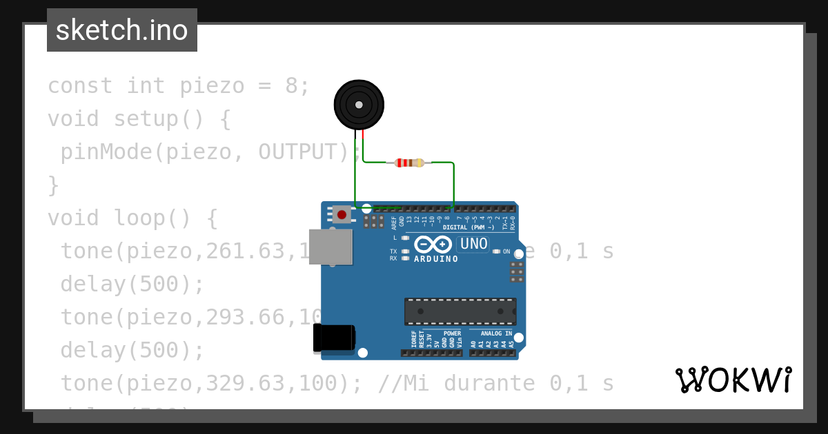 Ejercicio Sonido Wokwi Esp32 Stm32 Arduino Simulator