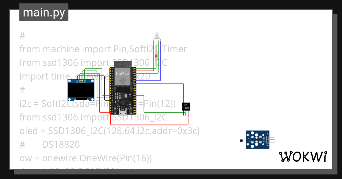 温度传感器 Wokwi Esp32 Stm32 Arduino Simulator 