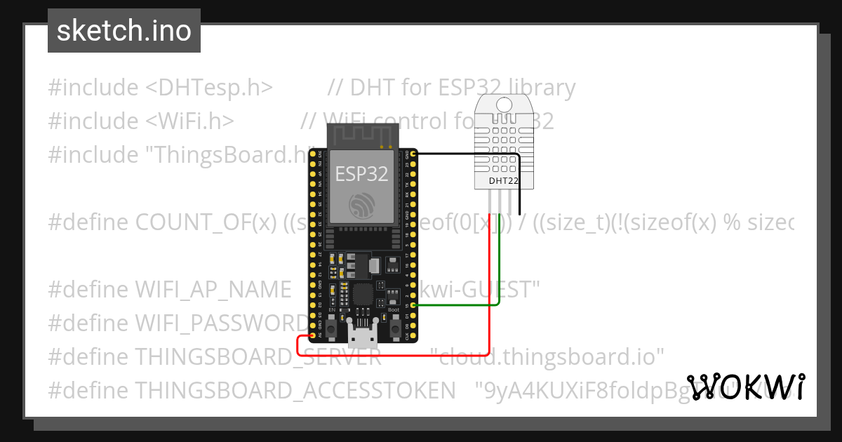 DHT22_ThingBoard - Wokwi ESP32, STM32, Arduino Simulator