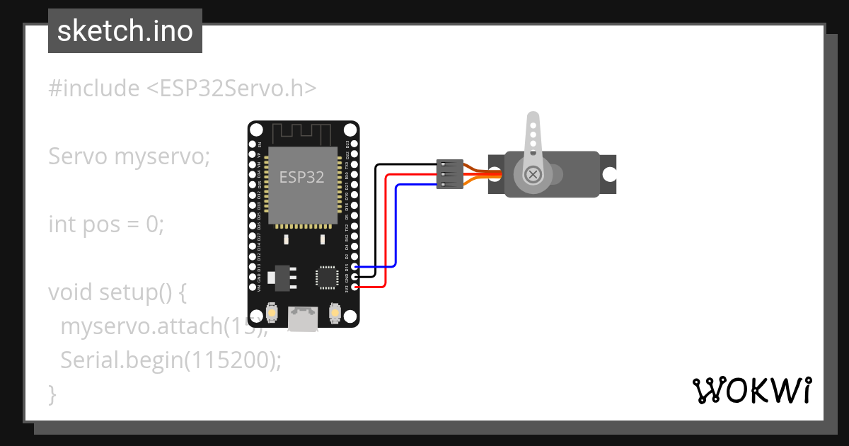 Sweep Motor Servo - Wokwi ESP32, STM32, Arduino Simulator