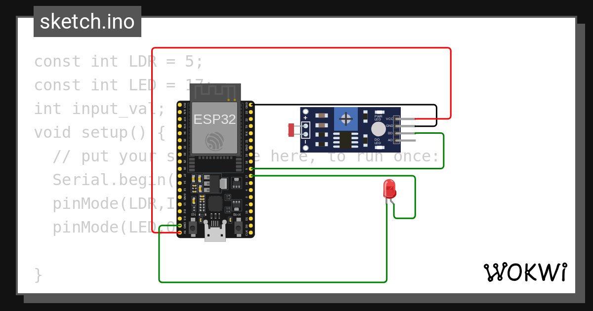 Digital Pin Photoresistor Wokwi Esp32 Stm32 Arduino Simulator