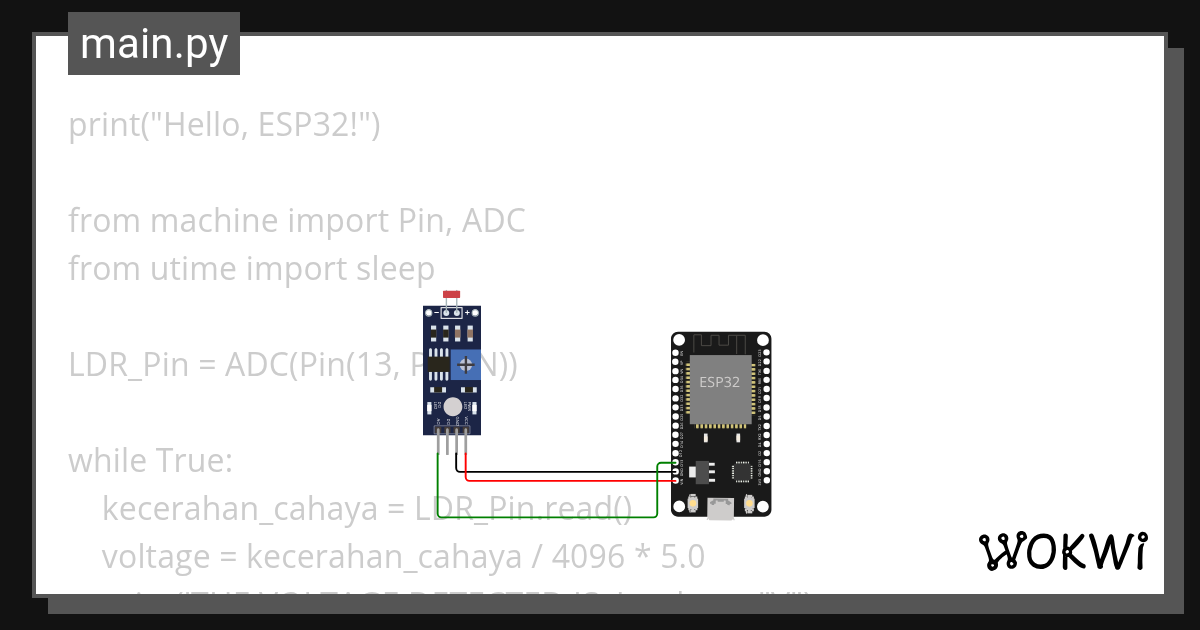 Ldr Sensor Wokwi Esp32 Stm32 Arduino Simulator