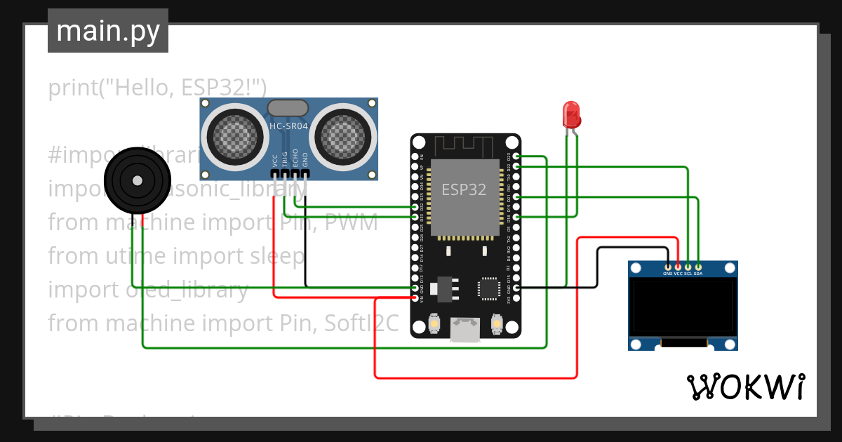Ultrasonic Wokwi Esp32 Stm32 Arduino Simulator 