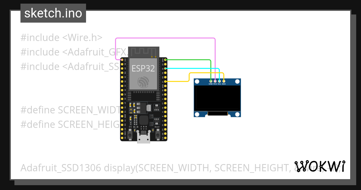 Proyecto Display Oled Esp32 Wokwi Esp32 Stm32 Arduino Simulator 7711
