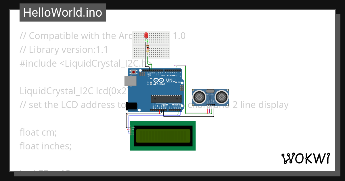 Exp -2.1 Ultrasonic Sensor - Wokwi ESP32, STM32, Arduino Simulator