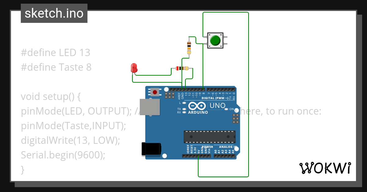 LED Taste EIN und Taste AUS mit Serieller Schnittstelle - Wokwi ESP32 ...