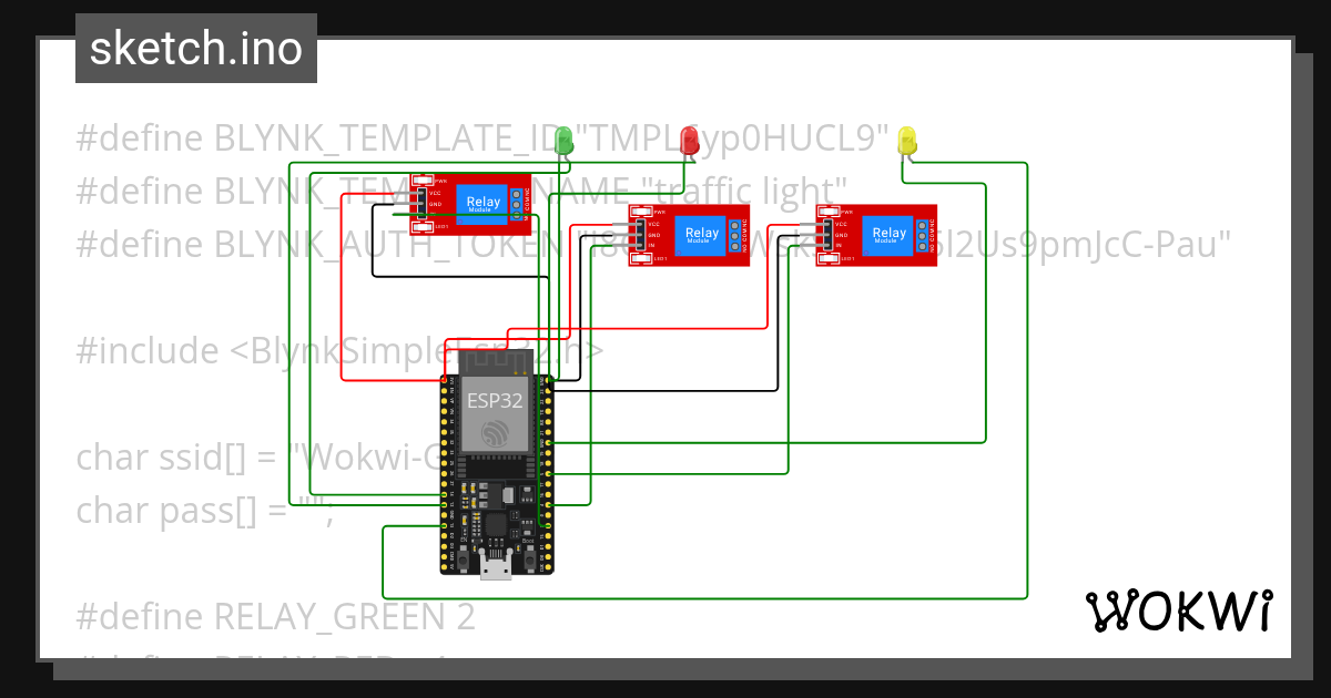 Đèn Giao Thông Wokwi Esp32 Stm32 Arduino Simulator 