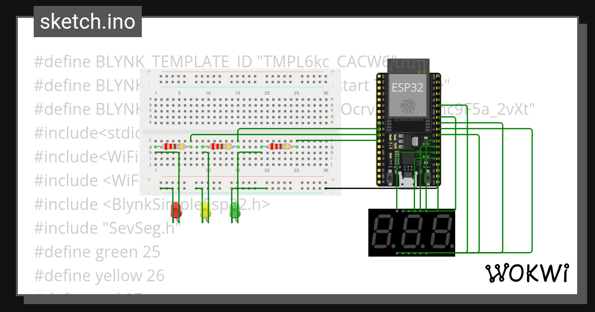 Traffic light - Wokwi ESP32, STM32, Arduino Simulator