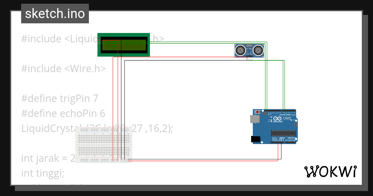 pengukur tinggi badan - Wokwi ESP32, STM32, Arduino Simulator