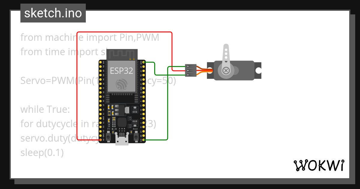 Servo Motor - Wokwi ESP32, STM32, Arduino Simulator