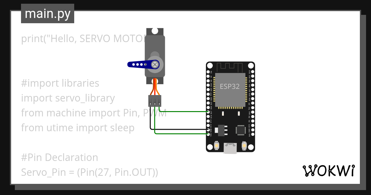 Servo Motor - Wokwi ESP32, STM32, Arduino Simulator