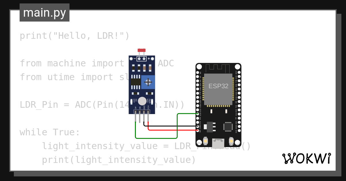 Light Detection Wokwi Esp32 Stm32 Arduino Simulator
