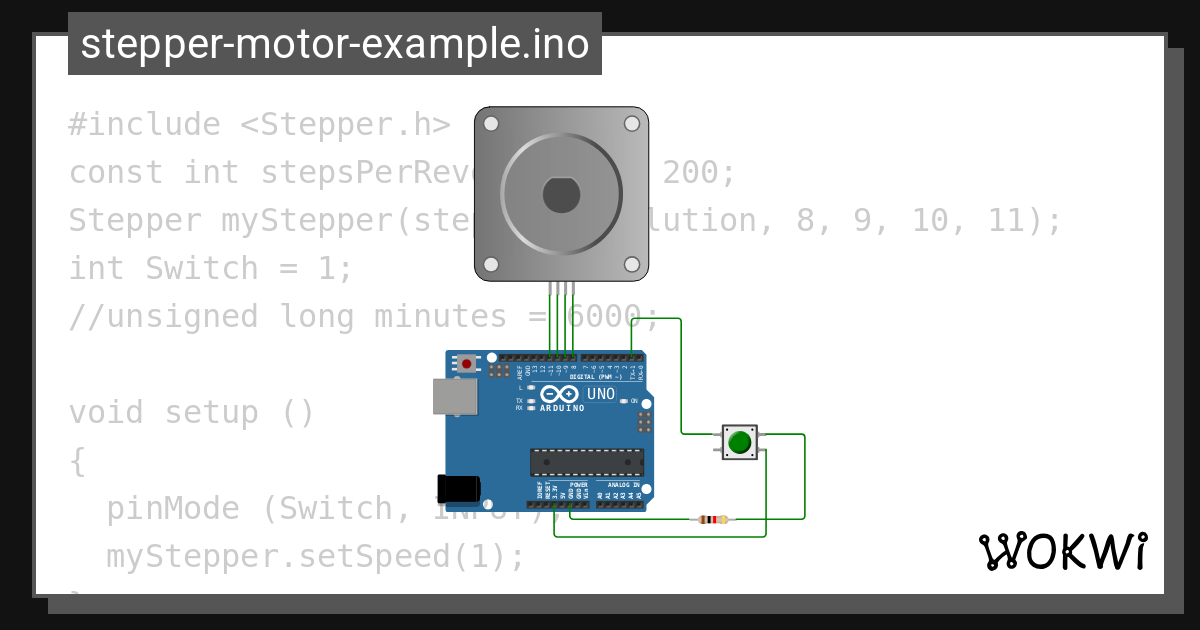 Stepper Chrono Wokwi Esp32 Stm32 Arduino Simulator 