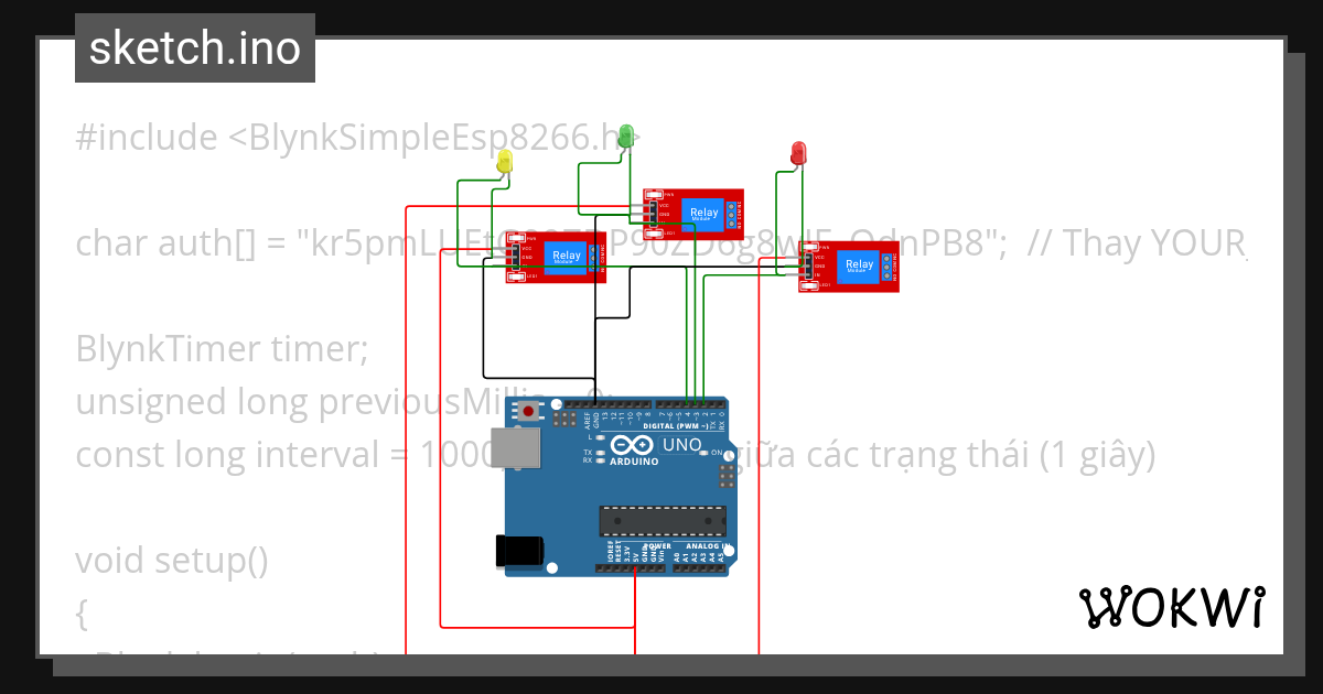 Traffic Light Wokwi Esp32 Stm32 Arduino Simulator
