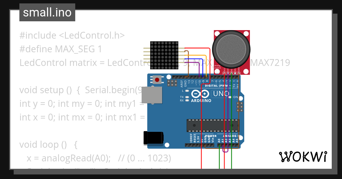 matriks движение по x и по y - Wokwi ESP32, STM32, Arduino Simulator
